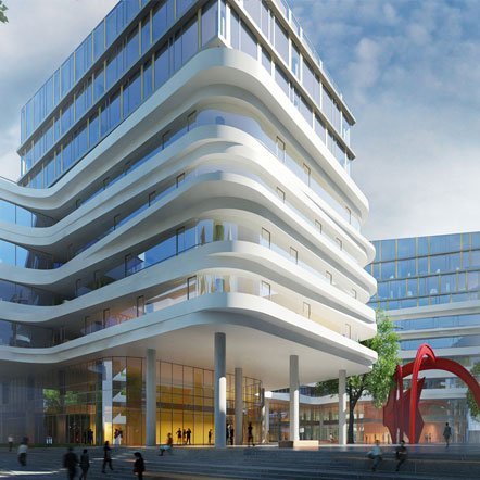 Hatalmas platánokat telepítettek a Nokia Tower irodaháznál - Futureal